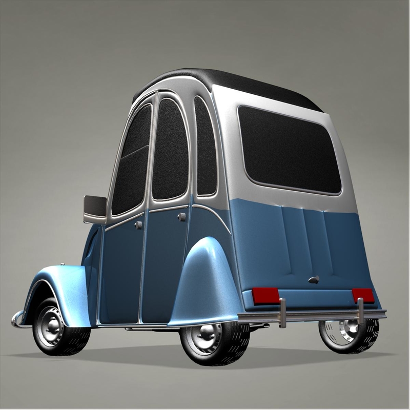 3d model citroen 3cv cartoon car