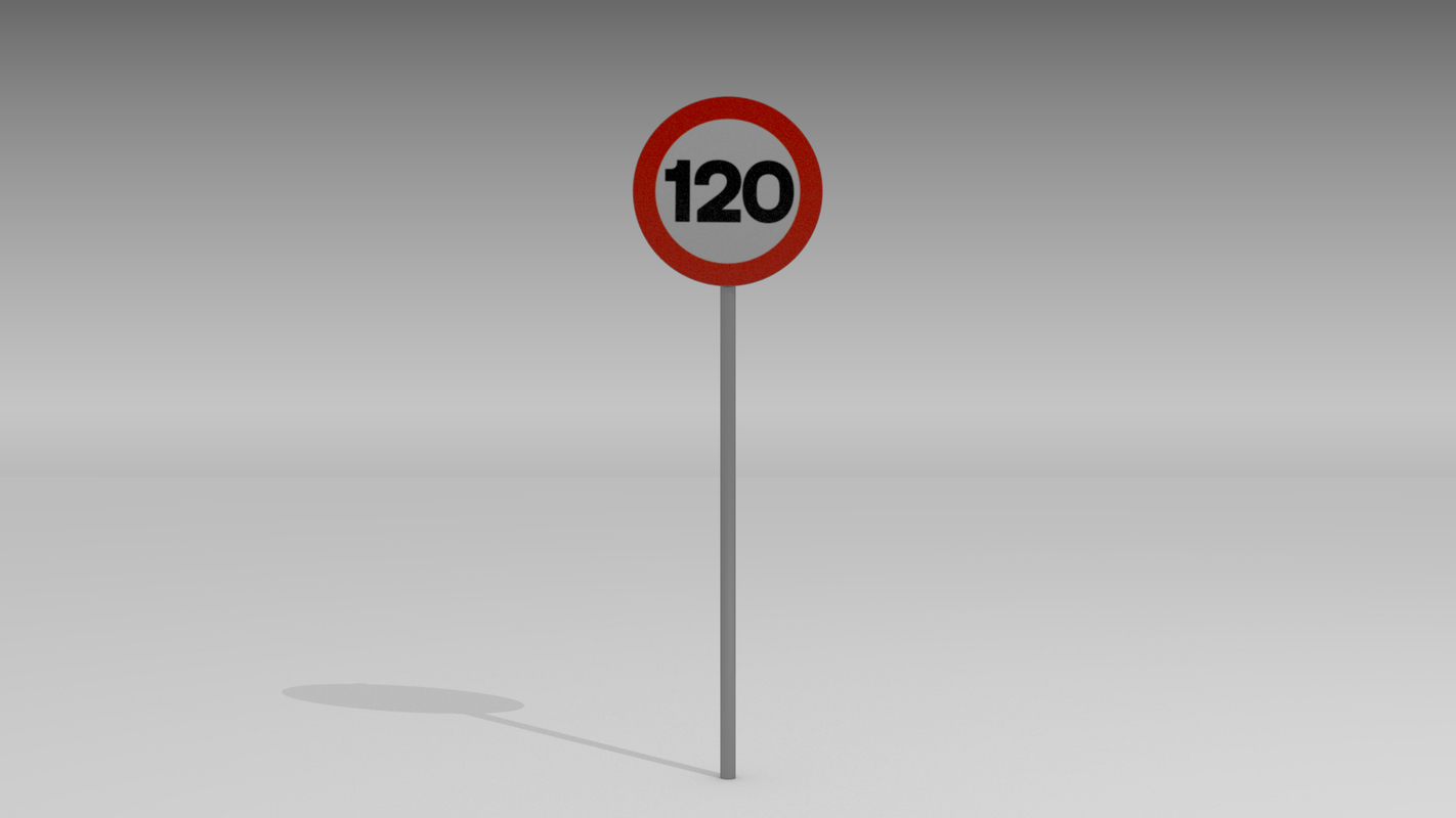 120 speed limit sign obj