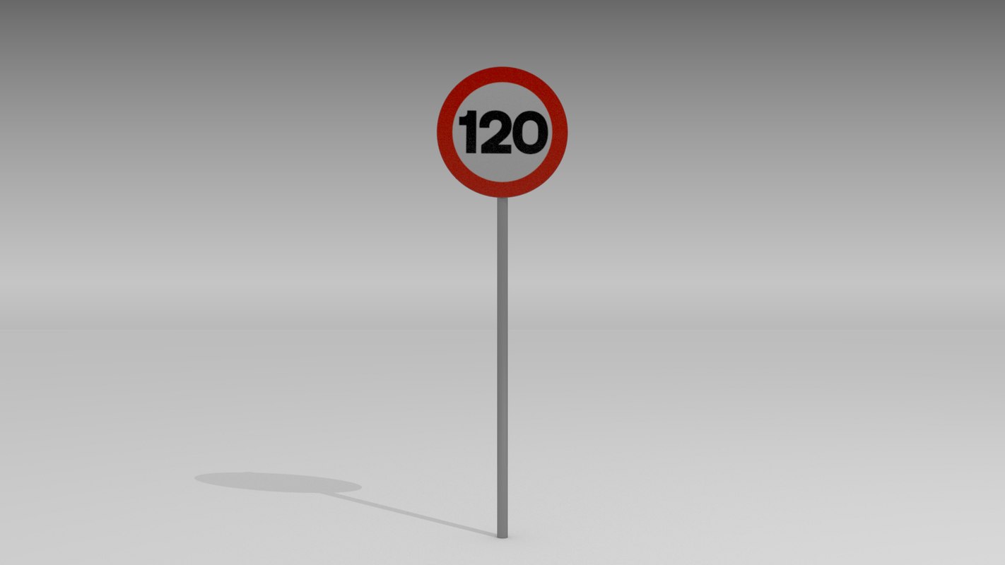 120 speed limit sign obj