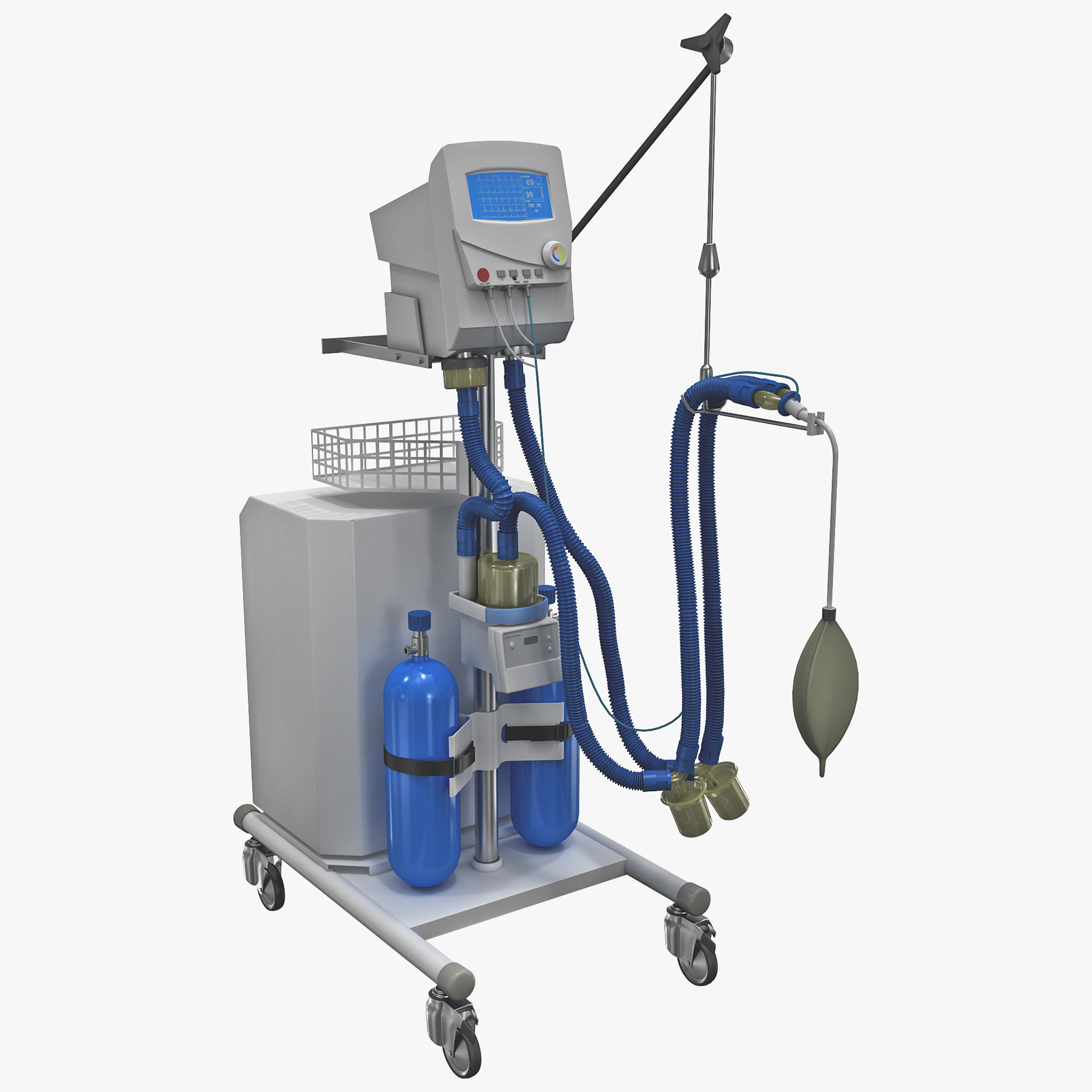 3d model of artificial lung ventilation device