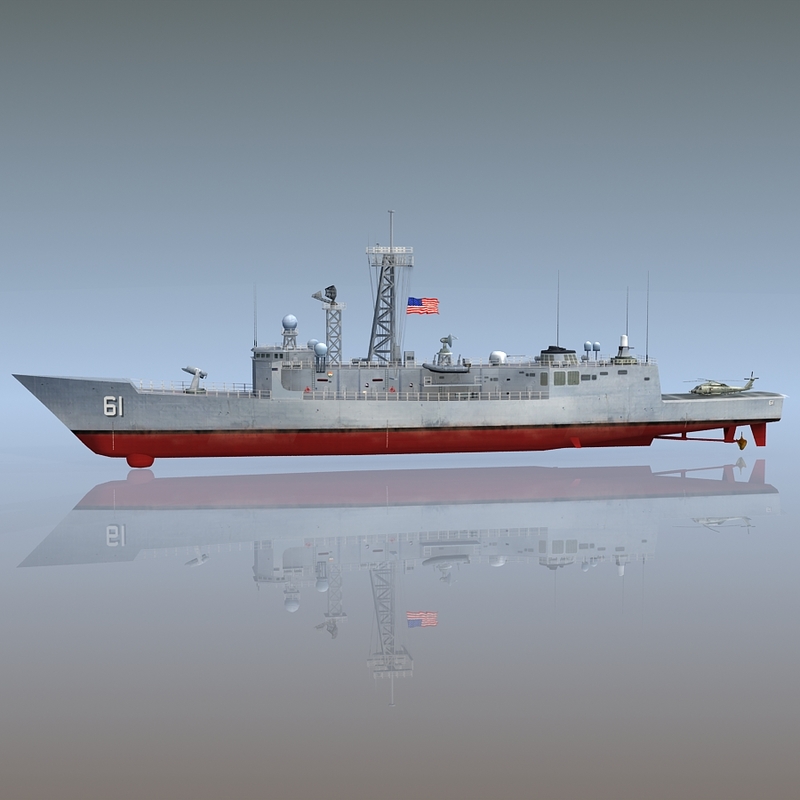 uss ingraham ffg-61 frigate ship 3d model