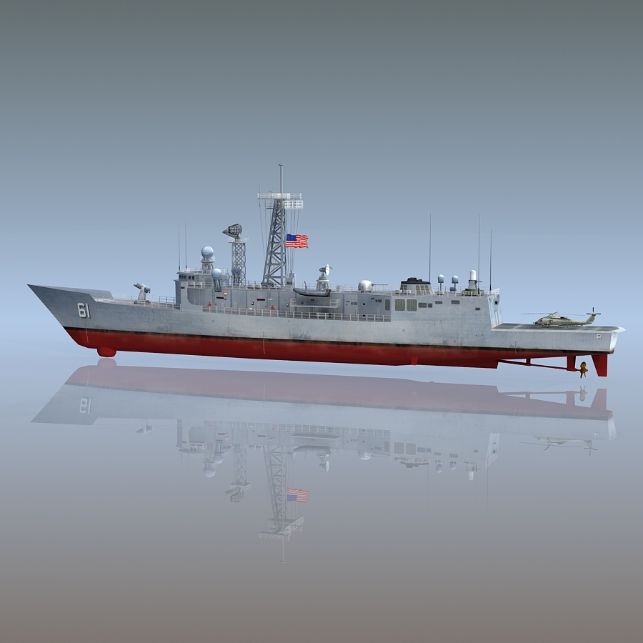 uss ingraham ffg-61 frigate ship 3d model