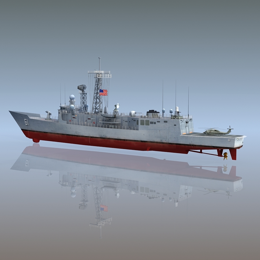 uss ingraham ffg-61 frigate ship 3d model