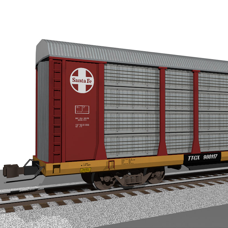 3d model of train car autorack
