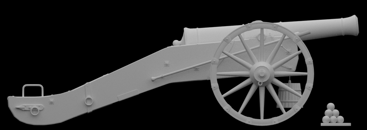 historical cannon 18th century obj