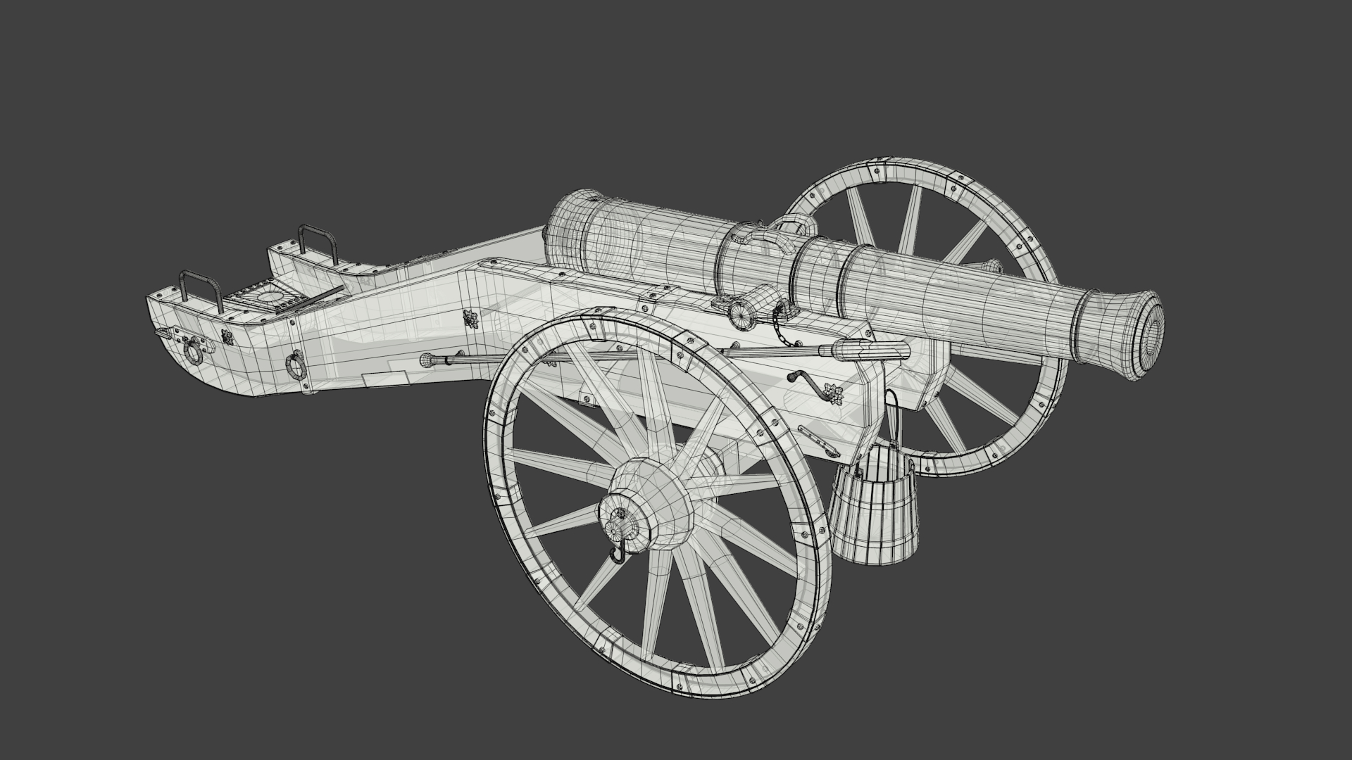 historical cannon 18th century obj