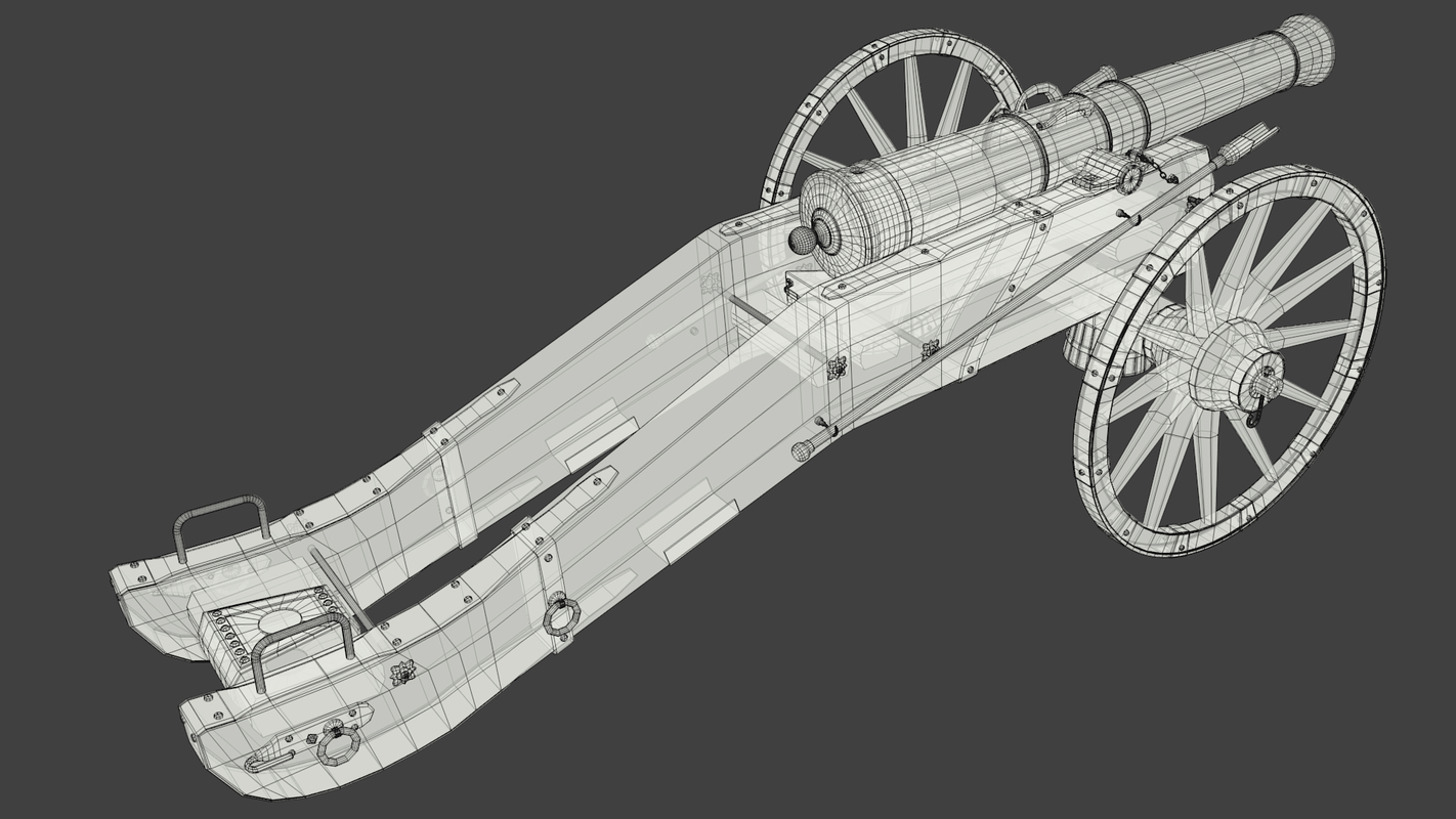 historical cannon 18th century obj