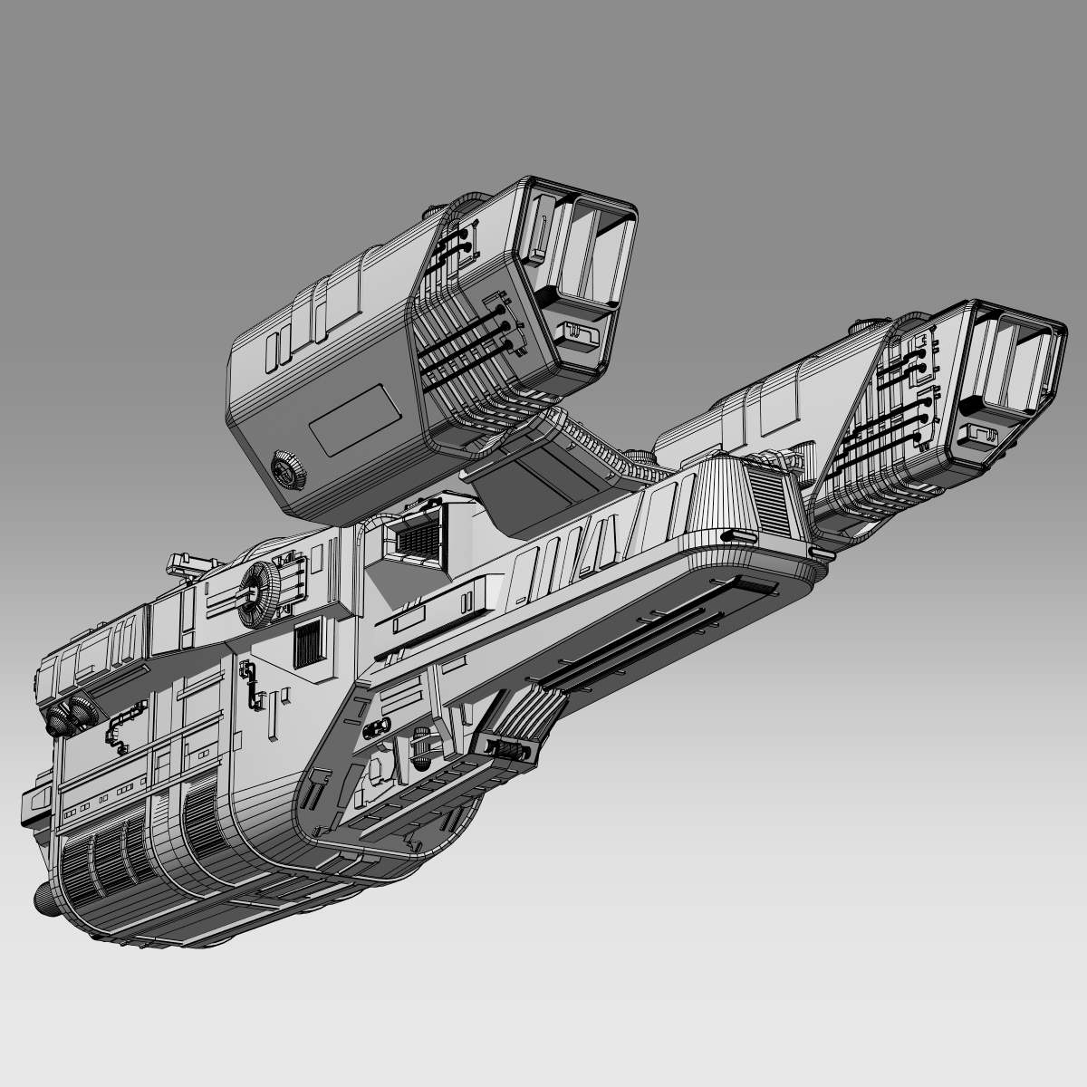 dxf space freighter
