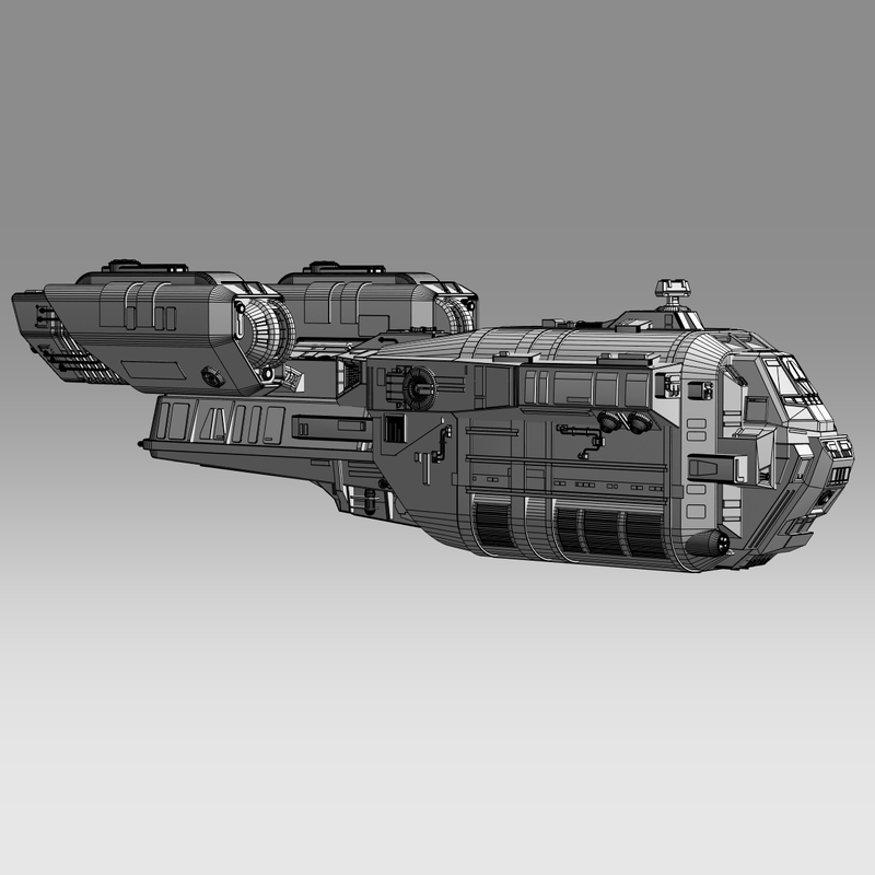 dxf space freighter
