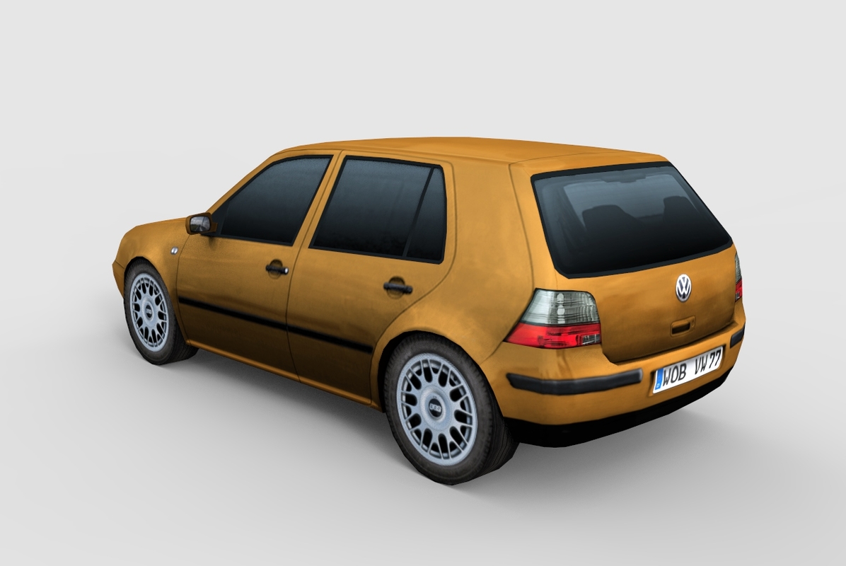 multicolor volkswagen golf iv 3d max