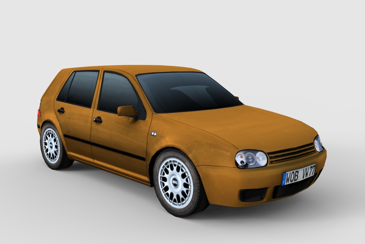 multicolor volkswagen golf iv 3d max