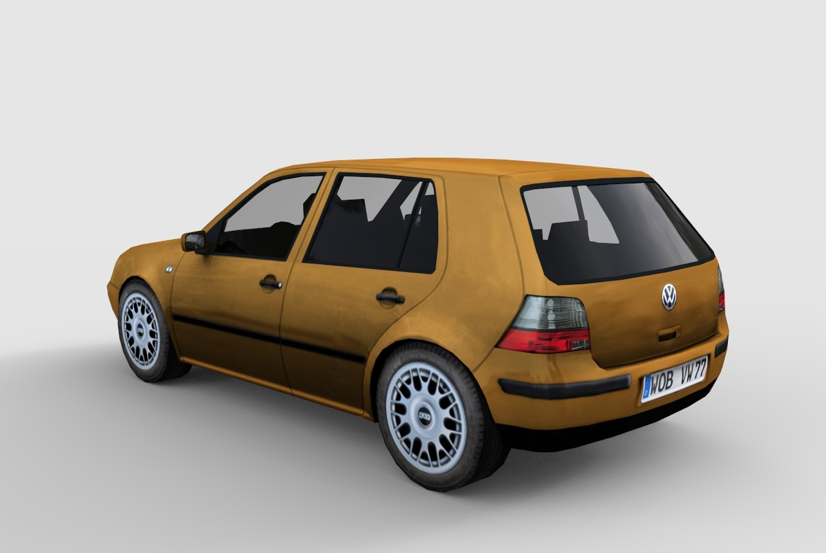 multicolor volkswagen golf iv 3d max