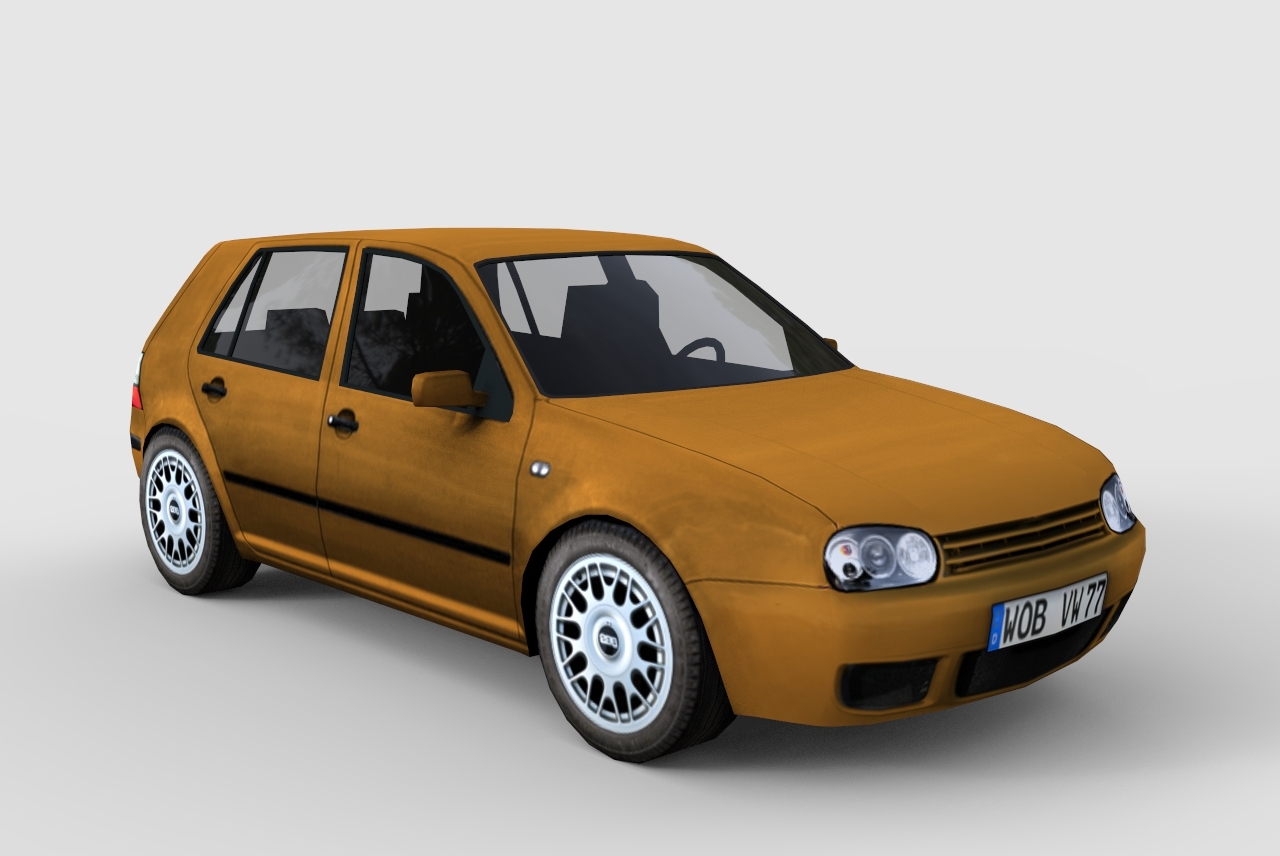 multicolor volkswagen golf iv 3d max