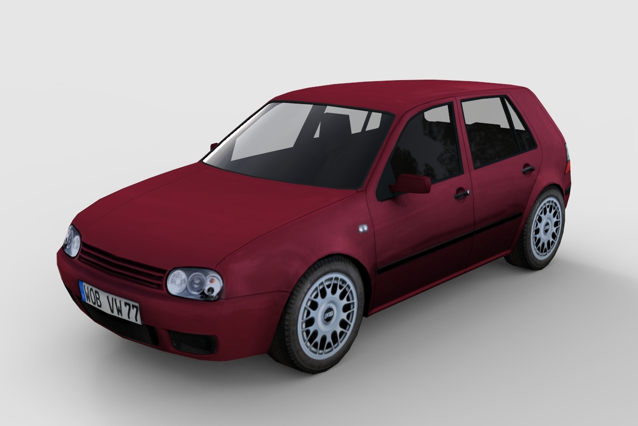 multicolor volkswagen golf iv 3d max