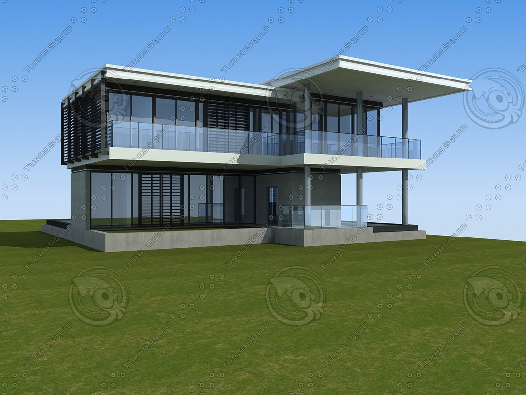 3d beautiful modern architecture model