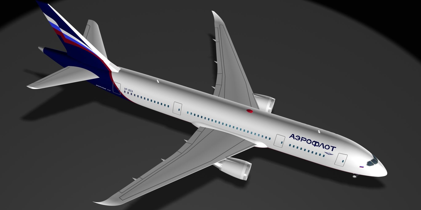 aeroflot 787 dream liner 3d max