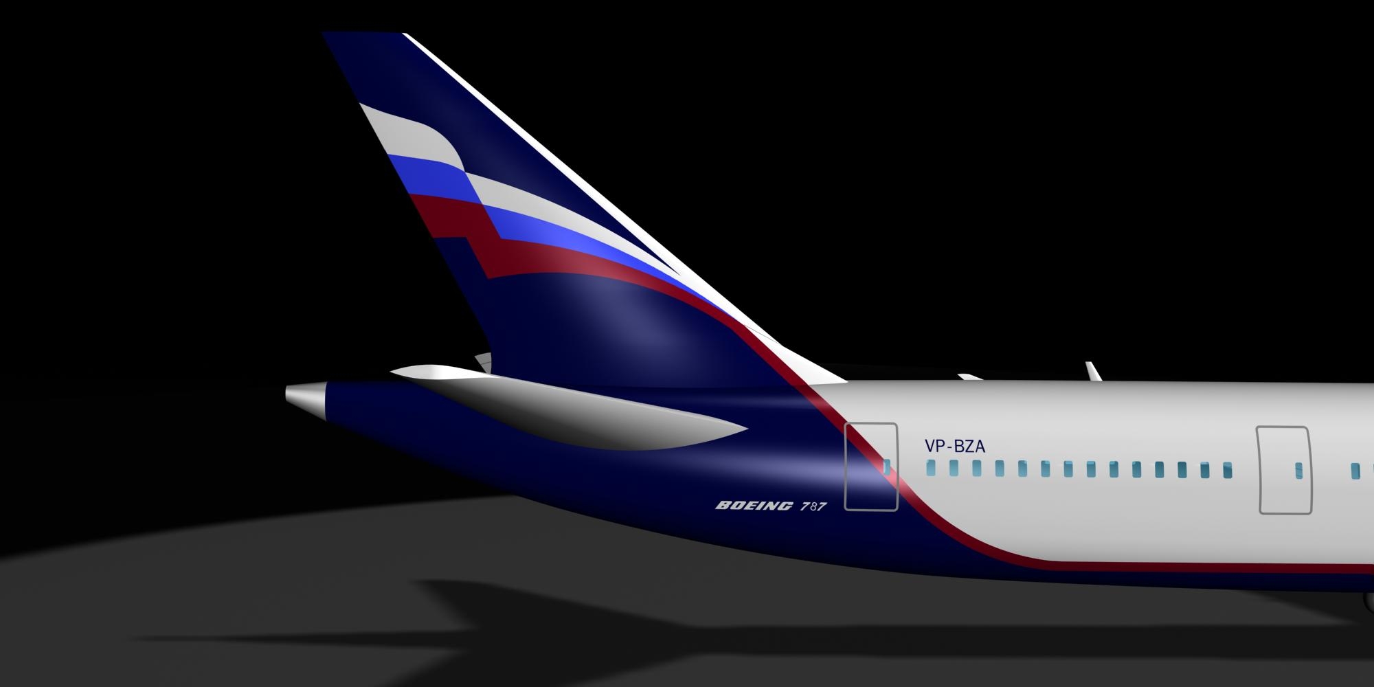 aeroflot 787 dream liner 3d max