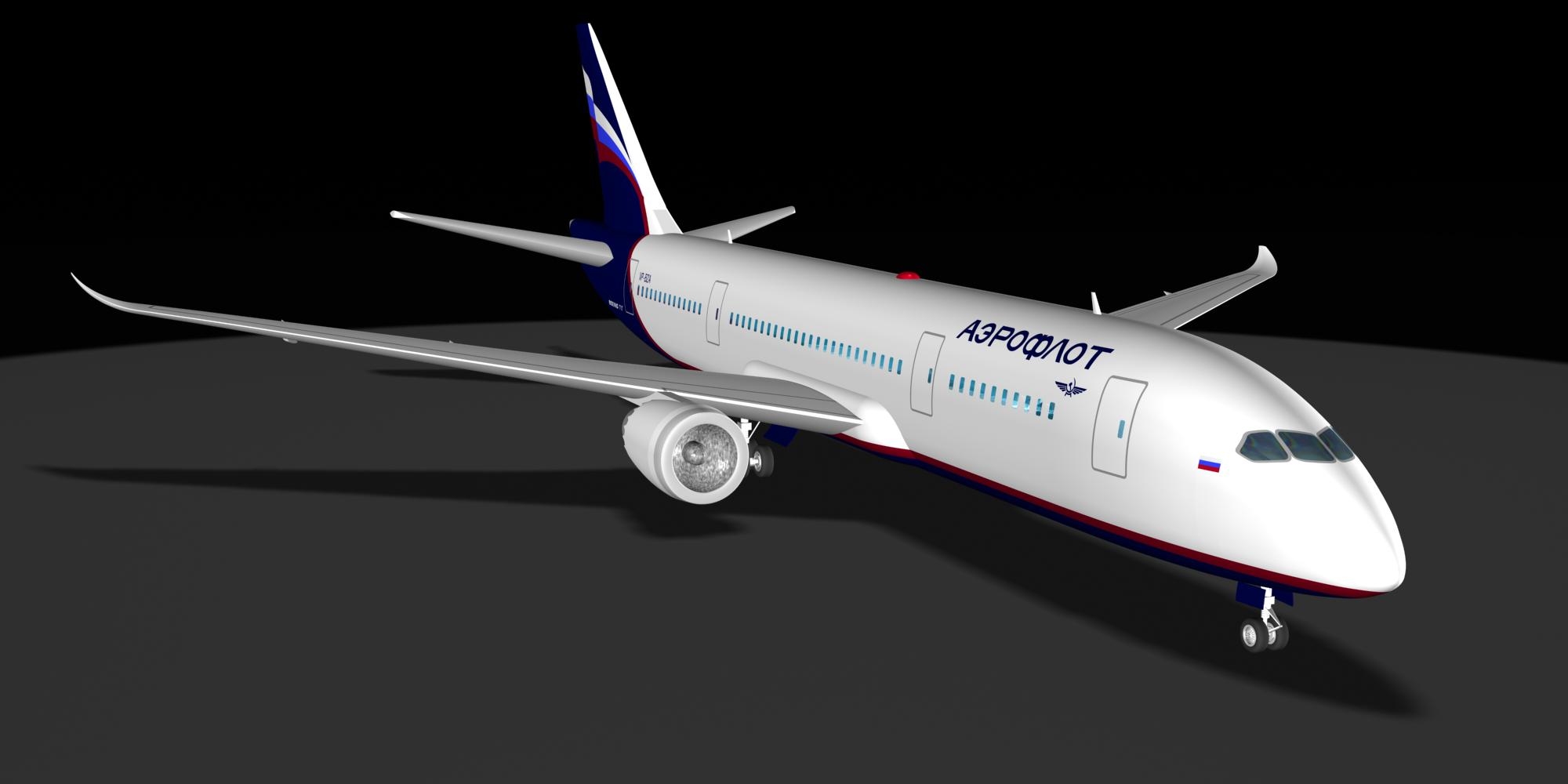 aeroflot 787 dream liner 3d max