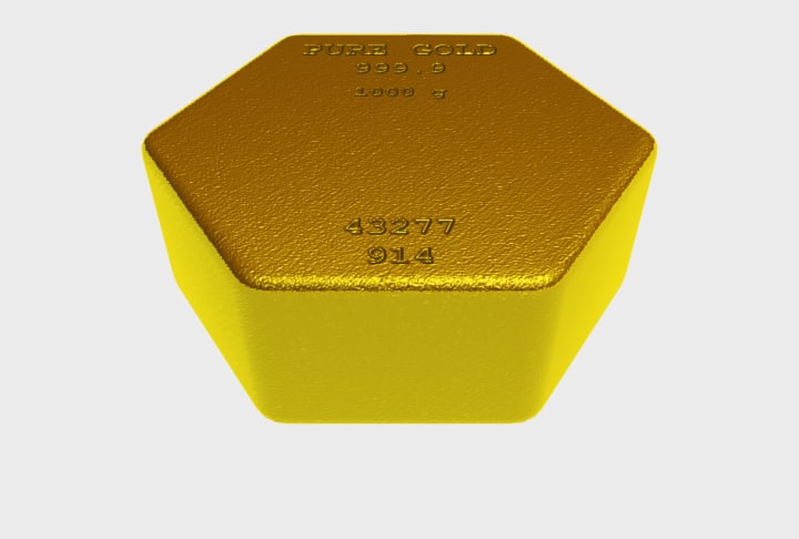 3dsmax hexagonal gold ingot