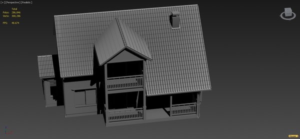simple house 3d max