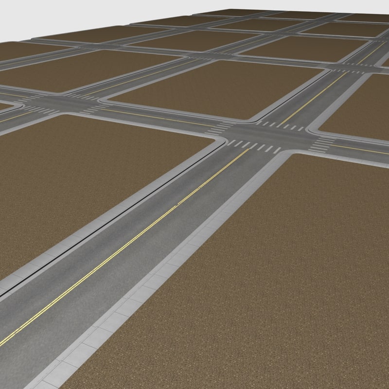 3d city block street