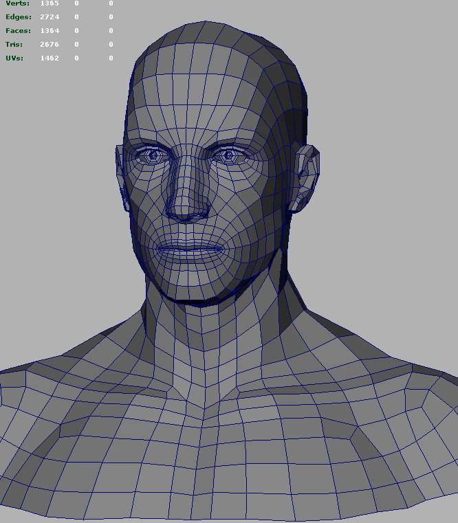 3d model of male bust based