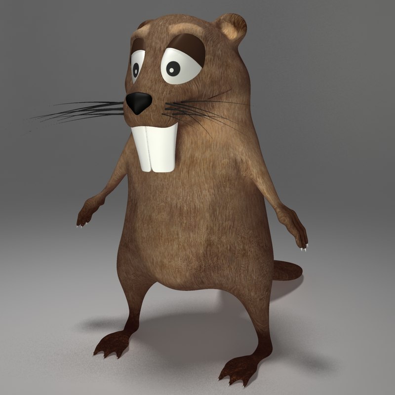 beaver cartoon 3d model