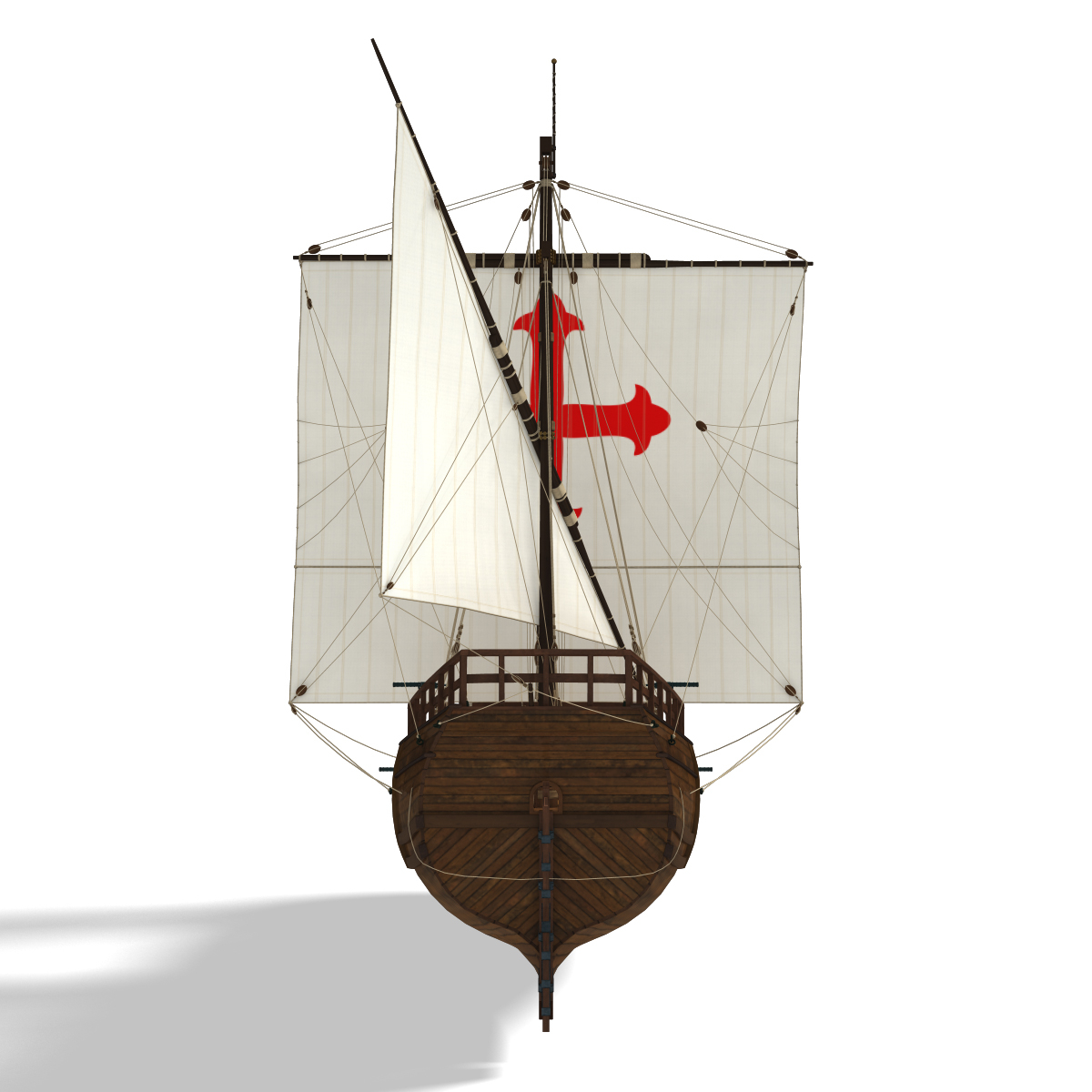 caravel sails ship 3d model
