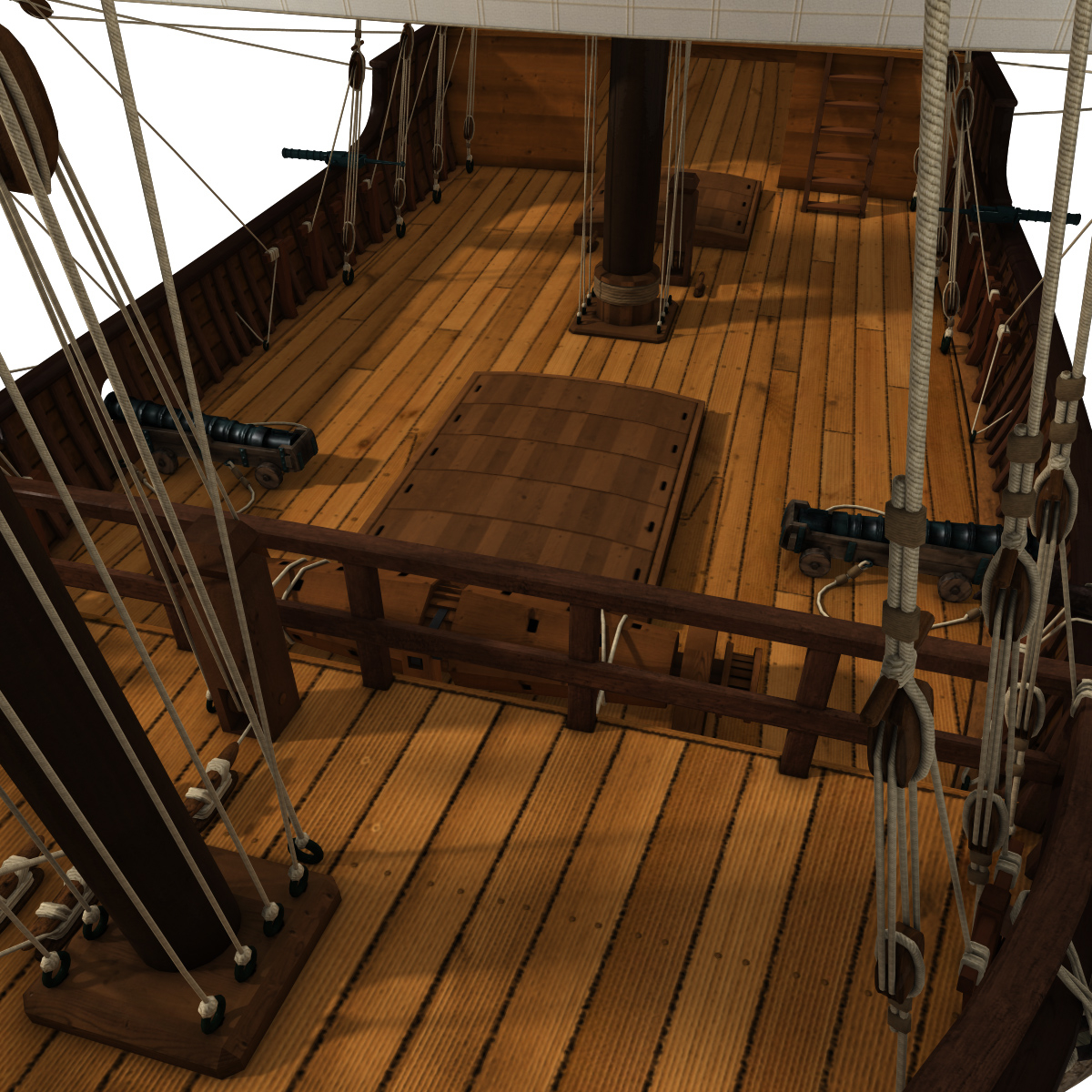 caravel sails ship 3d model