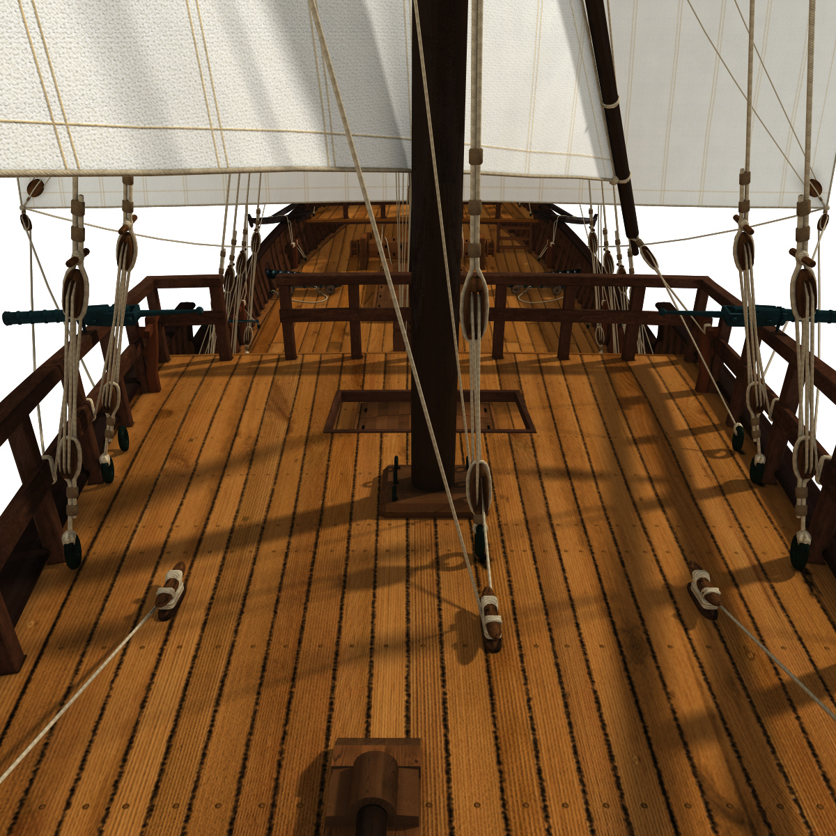 caravel sails ship 3d model