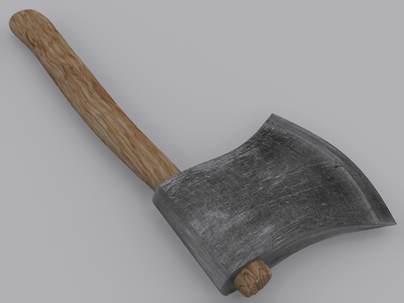 free axe metal rusted 3d model