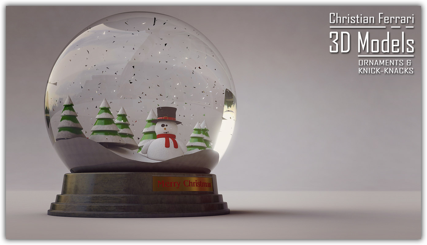 snowglobe particle animation snow 3d max