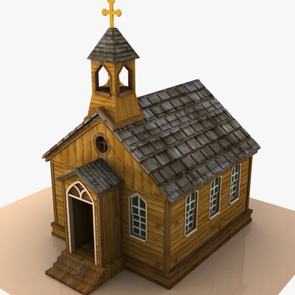 cartoon western church 3d 3ds