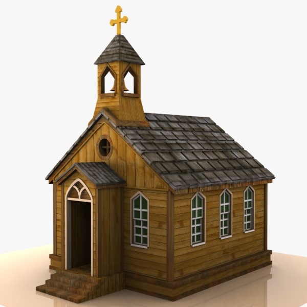 cartoon western church 3d 3ds