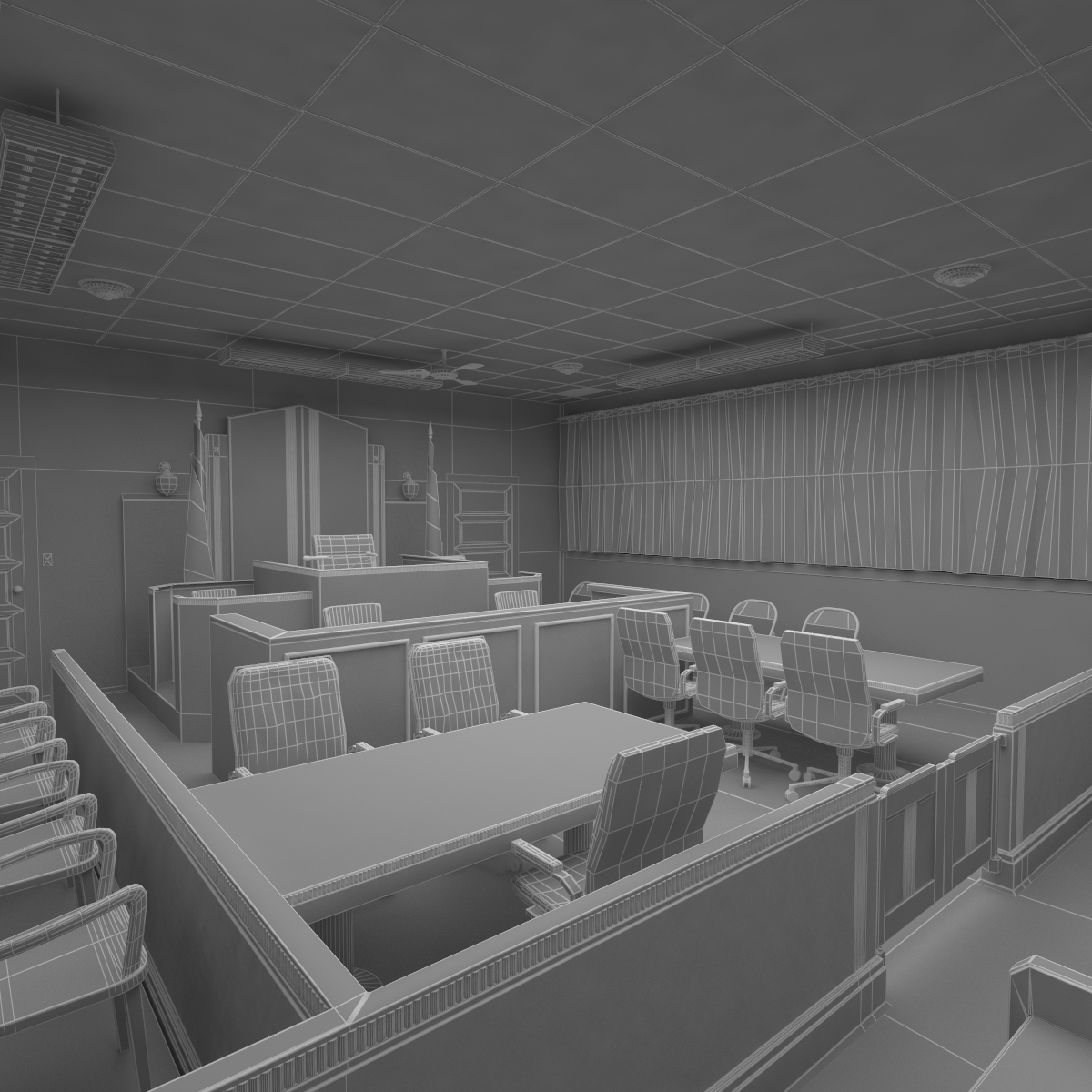 3d courtroom scene