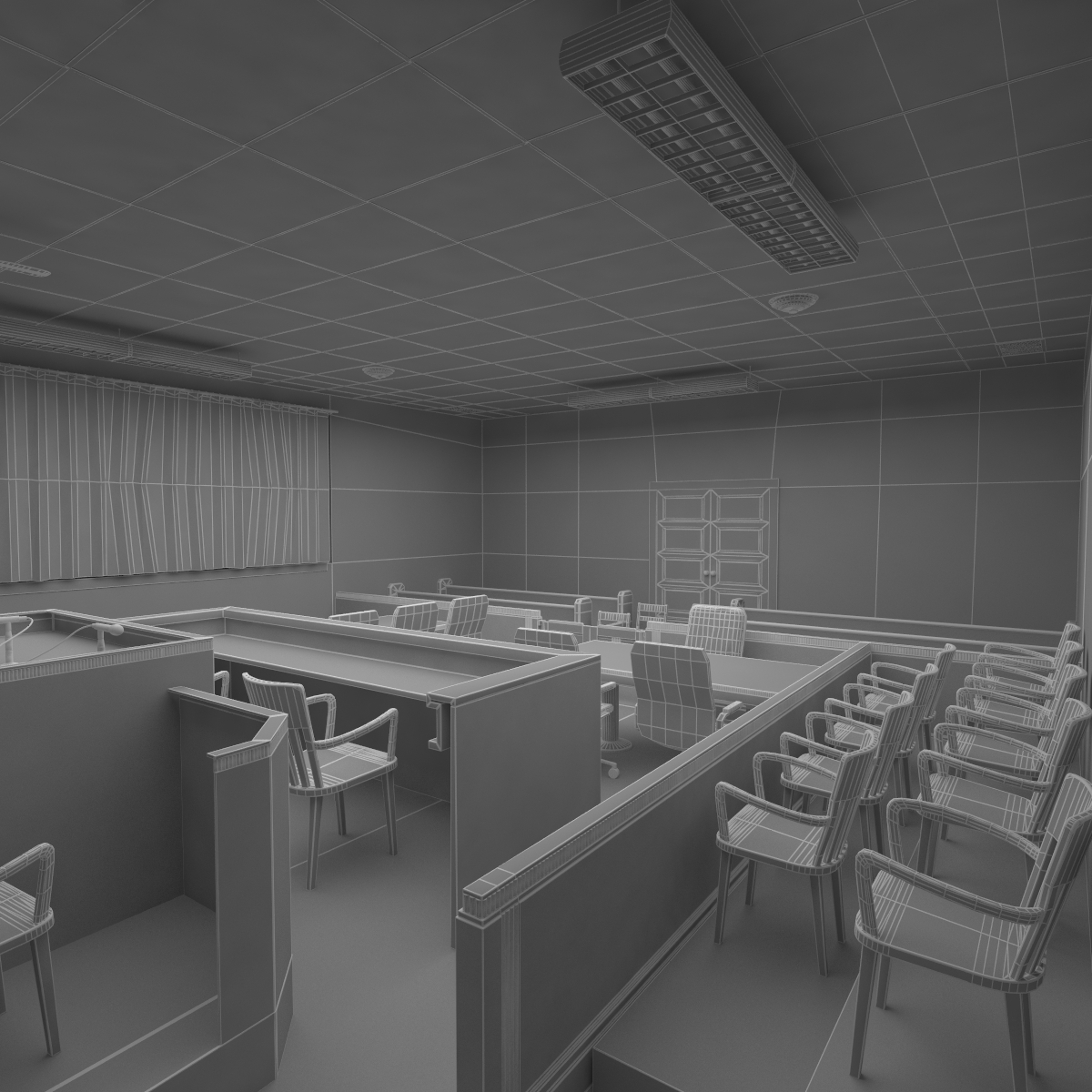 3d courtroom scene