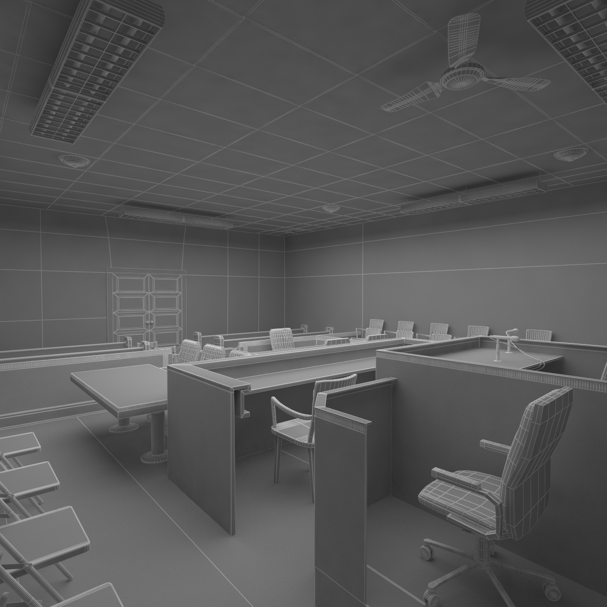 3d courtroom scene