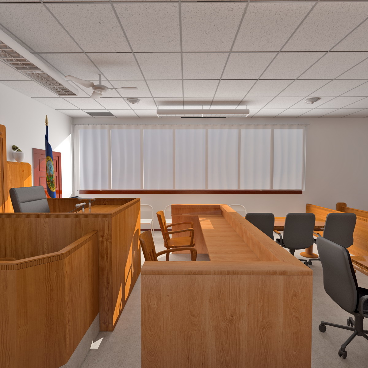3d courtroom scene