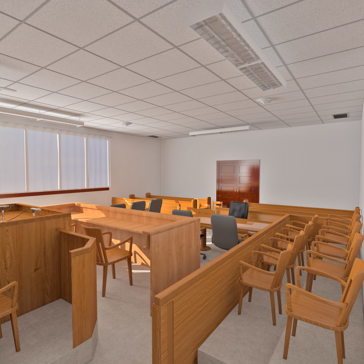 3d courtroom scene