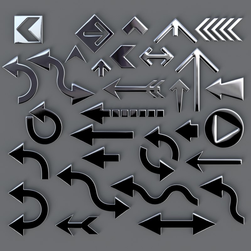 3d arrows pointers sign