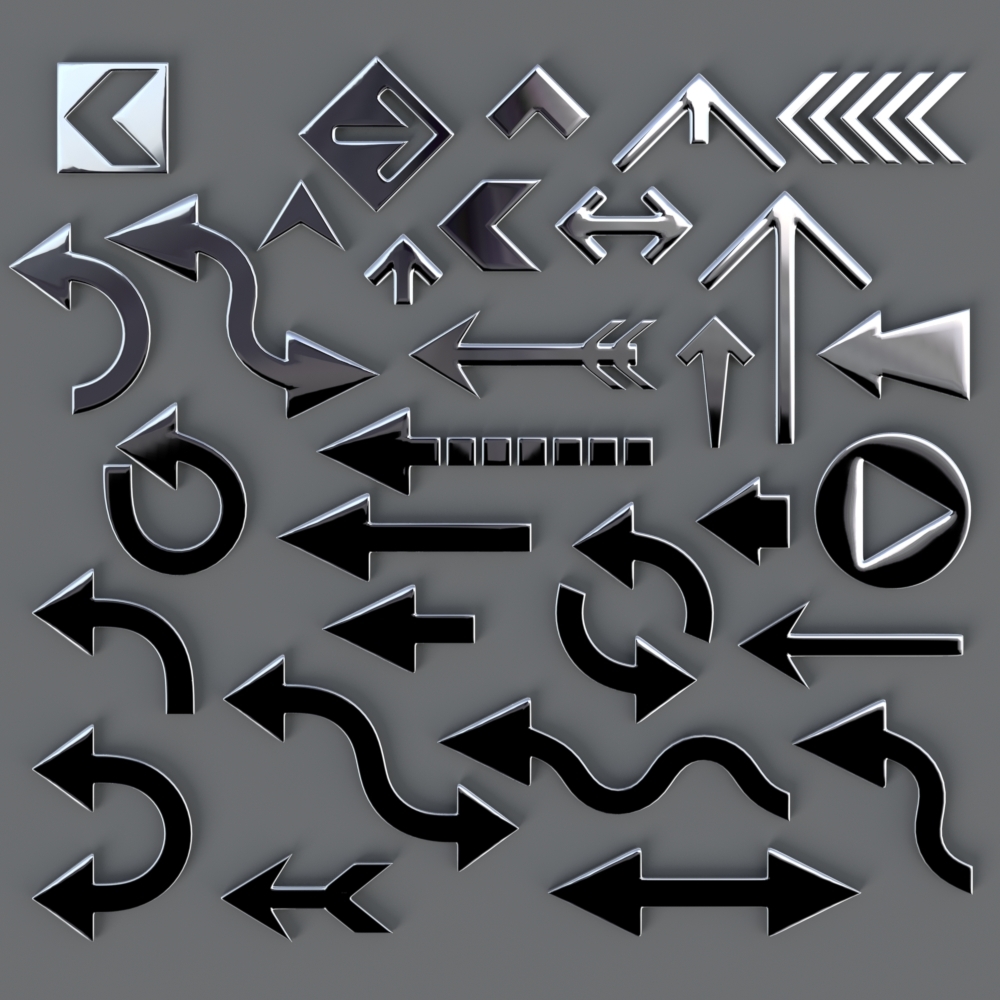3d arrows pointers sign