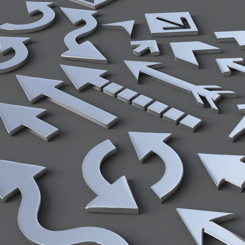 3d arrows pointers sign