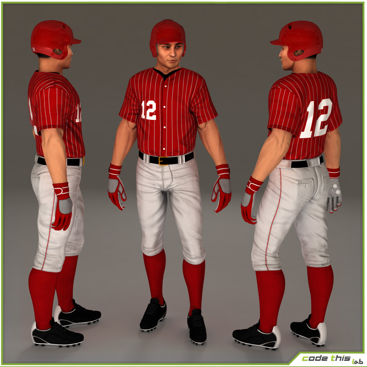 3d helmets baseball player cg