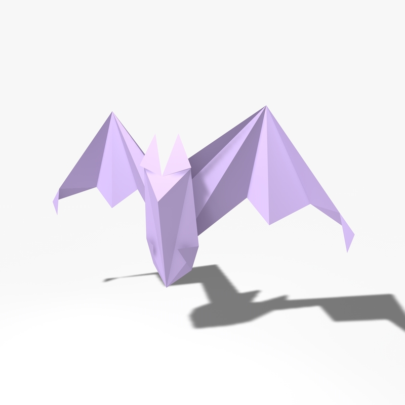 origami bat 3d model