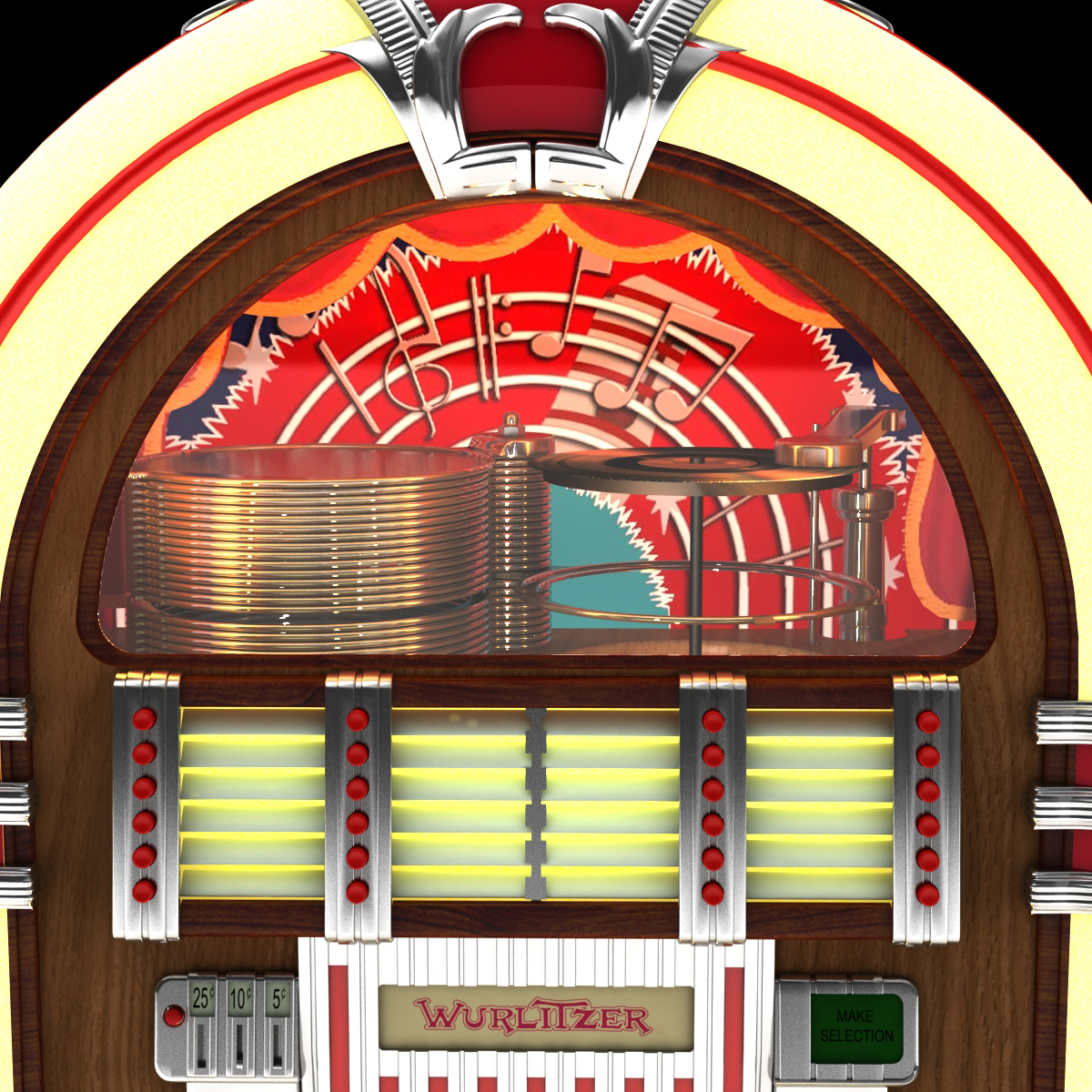 wurlitzer jukebox 3d max