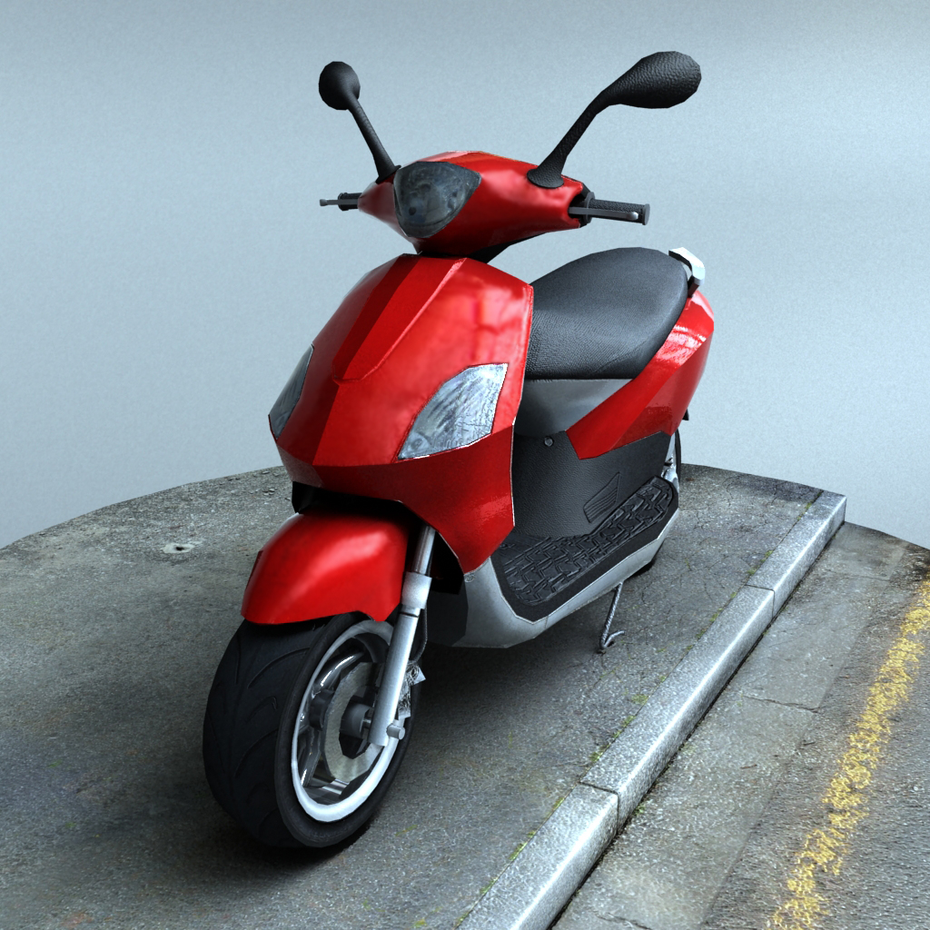 3d model scooter real time