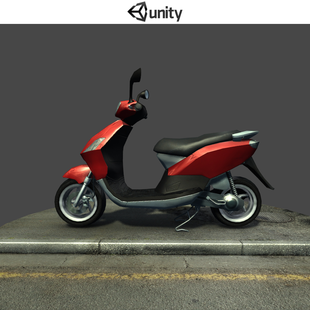 3d model scooter real time