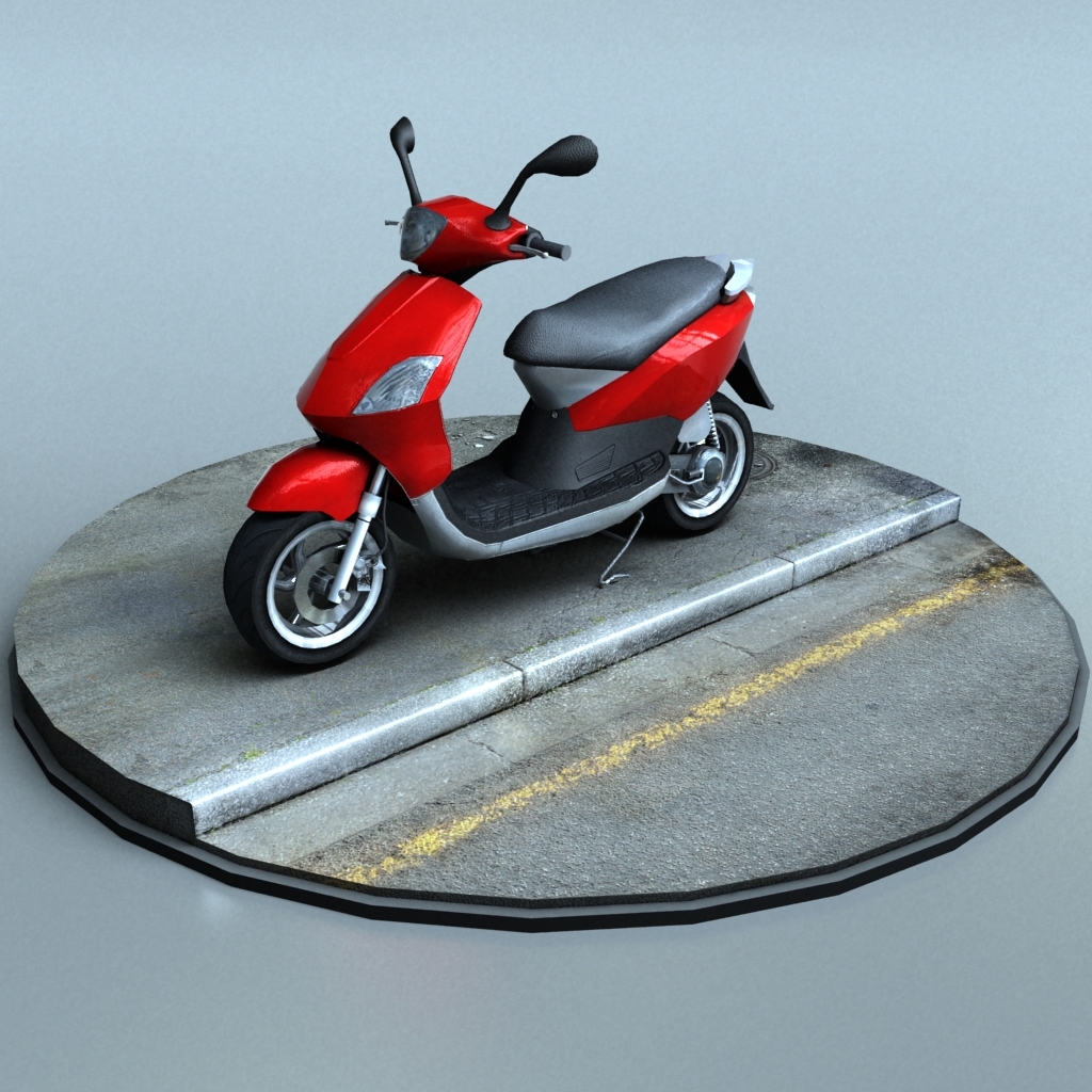 3d model scooter real time