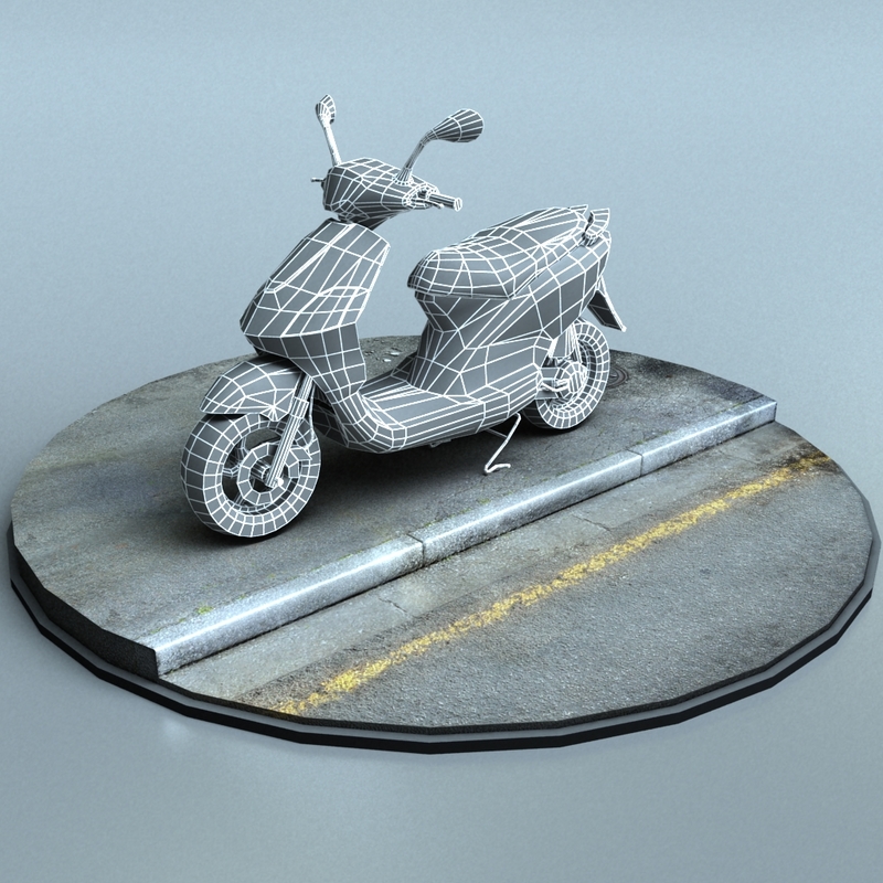 3d model scooter real time