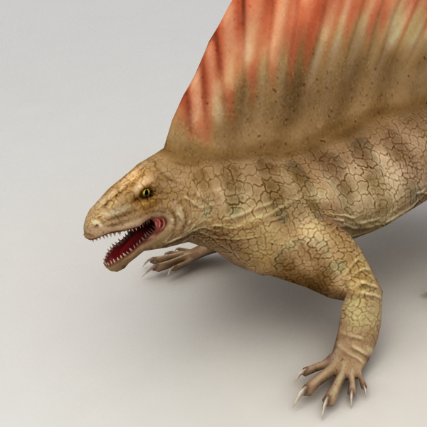 3d 3ds rigged edaphosaurus